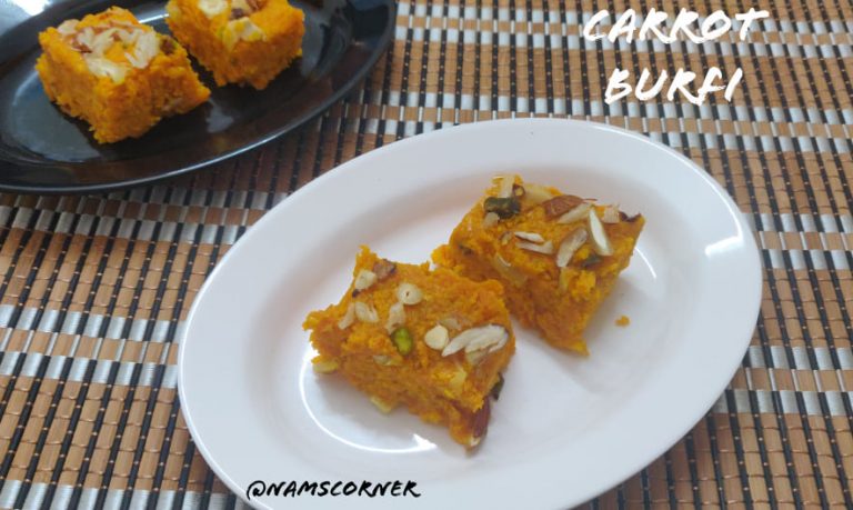 Carrot Burfi Recipe | Gajar Ki Burfi | How to make Carrot Burfi - nams ...