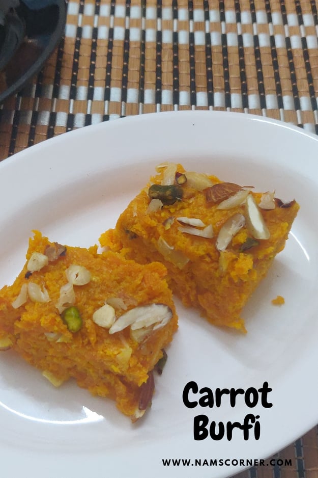Carrot Burfi Recipe | Gajar Ki Burfi | How to make Carrot Burfi - nams ...