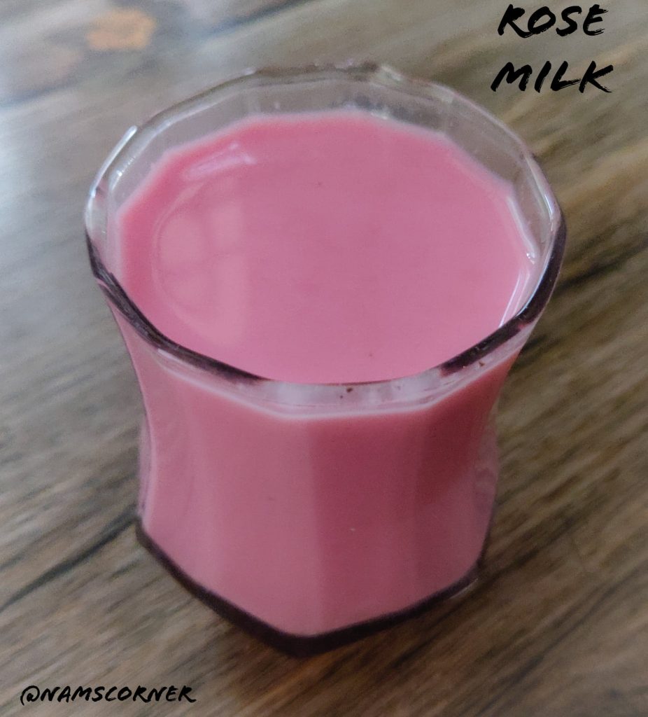 Rose Milk Recipe | How to make Rose Milk - Navirundu