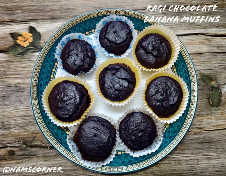 Ragi Chocolate Banana Muffins Recipe | Eggless Finger Millet Banana ...